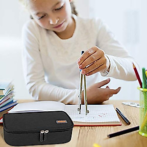 RAGZAN Big Capacity Pencil Case, Oxford Cloth Pencil Bag Storage Pouch Pen Pencil Marker Stationery Bag Holder for Middle High School College and Office, Idea Gift for Back to School Season - Black