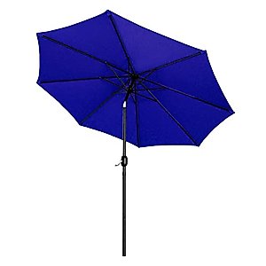 choicehot Patio Umbrella 9‘ Outdoor Patio Market Umbrella for Garden, Pool, Backyard Round Umbrella with Crank System and Tilt，8 Ribs - Blue
