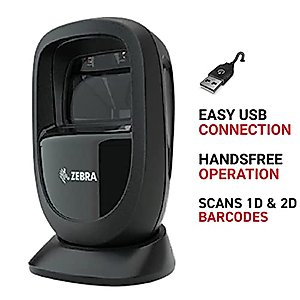 Zebra DS9308 1D/2D Presentation Scanner - Serial, USB, IBM PC, Keyboard Wedge, USB-A Interface Corded Connectivity - 1D/2D, Standard Range, Midnight Black YKGAV