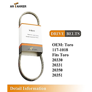 Antanker Drive Belt Replacement for Toro 117-1018 V-Belt 20330 20331 20350 20351