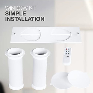 Cooper & Hunter 14,000 BTU 115V Dual Hose Heat Pump Portable Air Conditioner and Heater Including Remote Controller