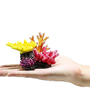 Danmu 1Pc of Polyresin Coral Ornaments, Aquarium Coral Decor for Fish Tank Aquarium Decoration 4 1/2" x 2 1/2" x 2 3/5"