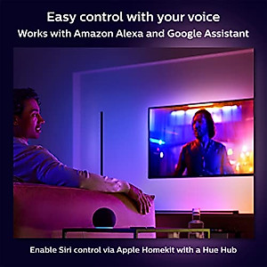 Philips Hue Gradient Signe Floor Lamp, Compatible with Alexa, Apple HomeKit and Google Assistant, Black + Philips v2 Smart Dimmer Switch and Remote, Smart Home, Philips Hue Smart Lights White