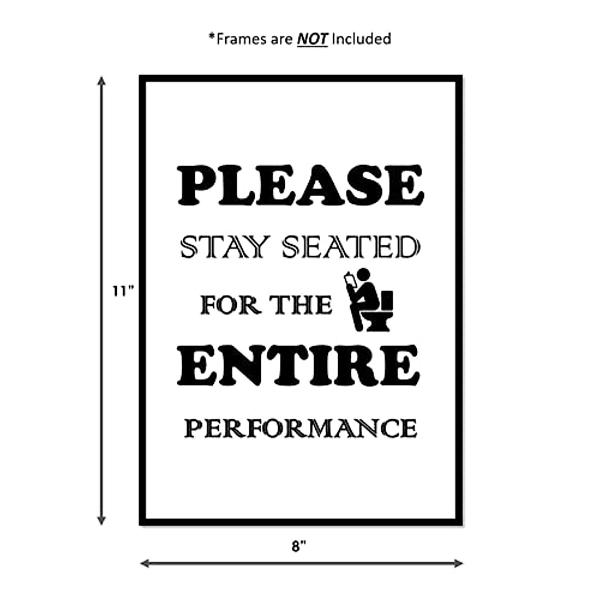 Bathroom Quotes and Sayings Art Prints, Set of Four Photos 8x11 Unframed | Aesthetic Bath Decorations, Great Gift for Restroom and Toilet Decor, Black and White Funny Home Wall Pictures, Hillarious/Humorous, Perfect for Housewarming Gifts Under $10