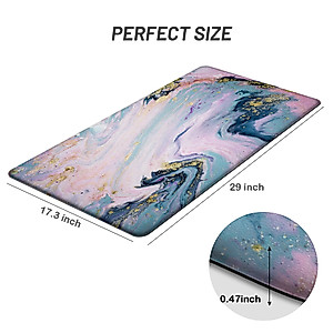 FYATHM Marble Blue Pink Kitchen Mats for Floor Anti Fatigue Mats for Kitchen Floor Kitchen Rugs Abstract Art Decorative Cushioned Non Slip Waterproof Mats in Front of Sink for Office Bedroom Laundry