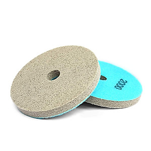 Z-LION 5" Diamond Polishing Pads for Granite Marble Stone Clean (7 Pcs Set)