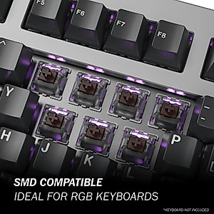 Gateron KS-9 RGB Mechanical MX Type Key Switch - Clear top (65 Pcs, Brown)