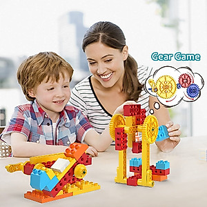 burgkidz Construction Building Toy Set: Science Learning Blocks Toys, Build Tools Vehicles Machines & Models; STEM Educational Kit for Boys & Girls 3 4 5 6 + Year Old