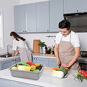 Utiao 13 L Commercial Bus Tub Box, 3-Pack Dishpan Basin Tub, Grey