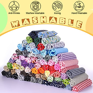 Macarrie 70 Pcs Cotton Fat Quarters Quilting 20 x 20 Inch Fabric Bundles Floral Printed Cloth Sewing Supplies Fabric Multicolor Fabric Squares for DIY Quilting Patchwork Scrapbooking Craft