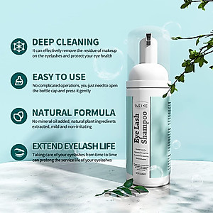 Eyelash Extension Shampoo & Brush Lash Eyelid Foam Cleanser Paraben & Sulfate Free 100% Safe for Natural Lashes Non-Irritating Perfect for Salon and Home Use 2 fl.oz