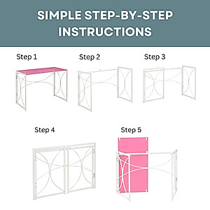 Convenience Concepts Designs2Go Nova Folding Desk, Pink/White