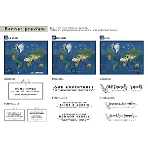 Modern World Satellite Wall Map with Push Pins | Push Pin Travel Map on Canvas | Personalized World Map with Pins | 24" x 32" up to 40" x 53"