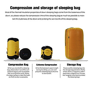 Mountaintop Down Sleeping Bag, 15 Degree F 650 Fill Power Backpacking Sleeping Bag - Ultralight Compact Portable Hiking Camping Sleeping Bag with Compression Sack for Adults, Teen (800g-Blue New)