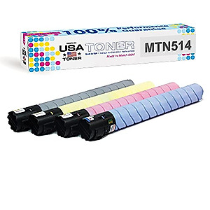 MADE IN USA TONER Compatible Replacement for use in Konica Minolta TN514K,TN514C,TN514M,TN514Y, bizhub C458, C558, C658 (Black, Cyan, Yellow, Magenta, 4-Pack)