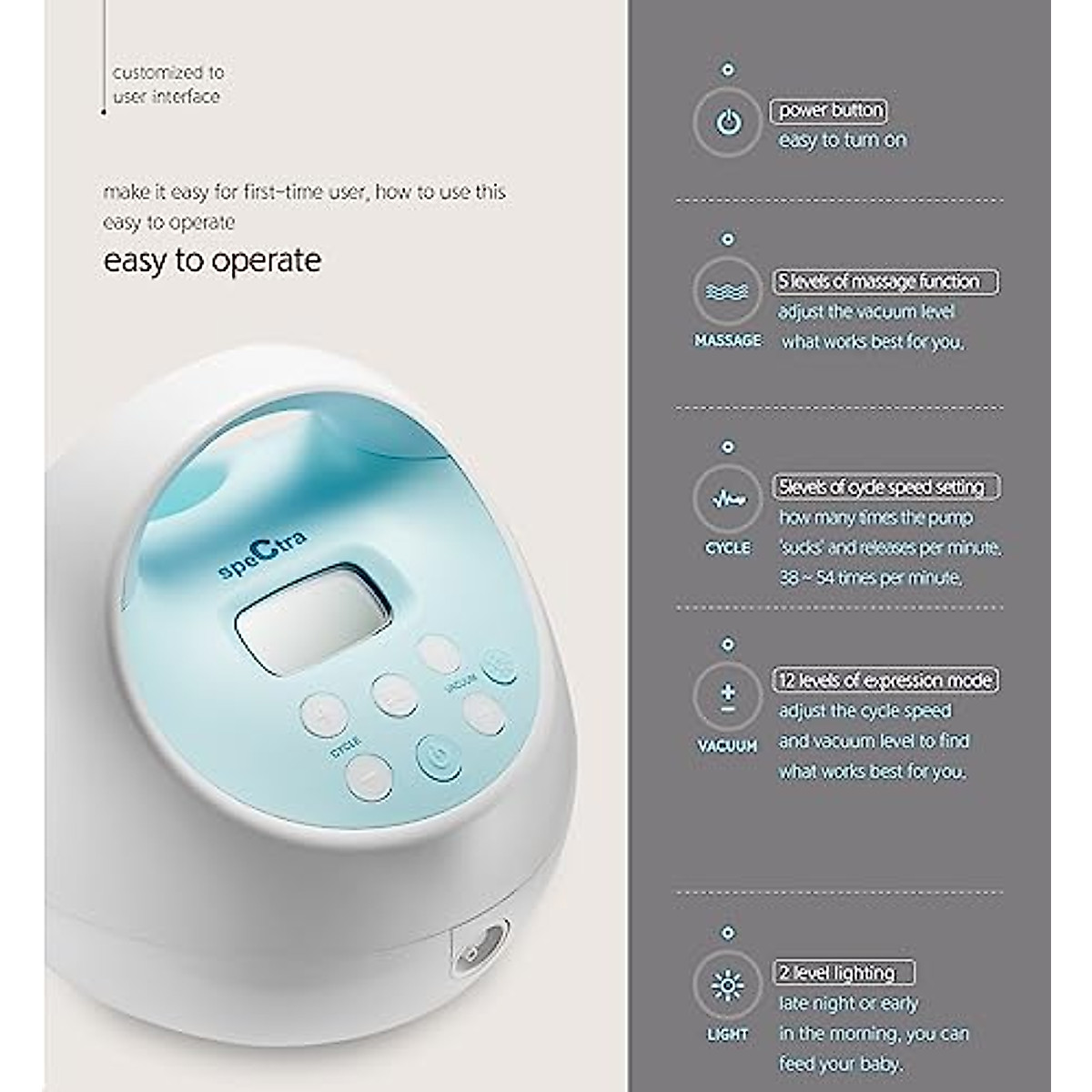 Spectra - S1 Plus Electric Breast Milk Pump for Baby Feeding - Convenient Breast Feeding Support