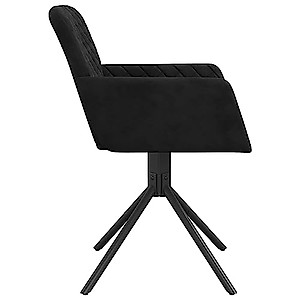 vidaXL Set of 2 Swivel Dining Chairs Black Velvet - Luxurious Material - Modern Design - Comfortable Foam Filling - Velvet Upholstered Seats with Armrests