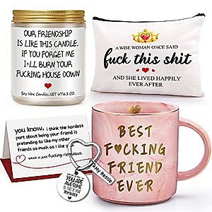 Birthday Gifts for Women Best Friends Friendship Gifts for Women Funny Gifts for Female BFF Female Bestfriend Bestie Lavender Scented Candles Coffee Mug Gifts for Friends Her Sister