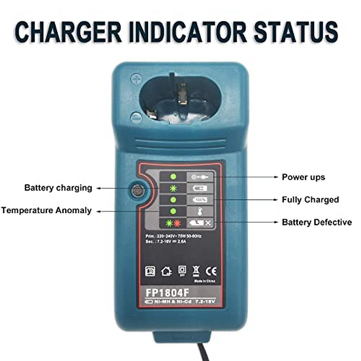Replacement Power Tool Battery Charger for Makita 7.2V-18V 2.5A NI-CD&NI-MH Battery DC7100/DC1410/DC711/DC9700/DC9710/DC18RA/DC18SE