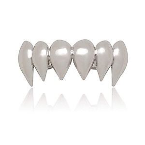 18K Gold Silver Plated Hip Hop Top Vampire Fangs Teeth Grillz