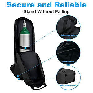 APDTEK Portable Oxygen Tank Backpack Holder for Size D (M-15), Comfortable Medical Oxygen Cylinder Backpack Bag with Durable Straps, Size JD (M-22) Oxygen Bag for Travel - Easy to Carry (Black)