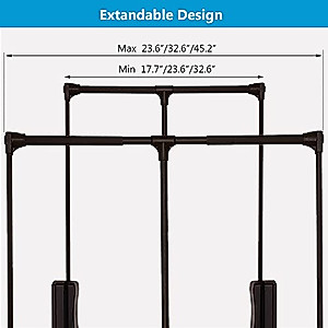 mellifuous Pull Down Closet Rod Adjustable Extender Closet Hanging Rod, 30 lbs Load Capacity Closet Bar for Hanging Clothes, Wardrobe Lift Saving Space Aluminium Rod Automatic Rebound (26''-35'')