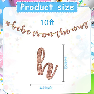 Halodete A Bebe is on the Way Banner, Pregnancy Announcement, Baby Shower, French Welcome Baby Party Decorations Rose Gold Glitter