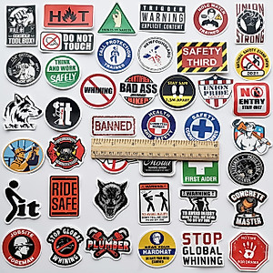 HiroKun 100Pcs Funny Hard Hat Stickers Hilarious Stickers for Construction Worker Welder Carpenter Plumber Foreman