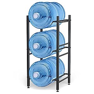 CANYAVE 5 Gallon Water Jug Holder, Water Jug Holder Stand Water Bottle Organizer Storage for 5 Gallon Water Jug, Water Cooler Jug Rack for Home Kitchen Office Pantry (3-Tier)