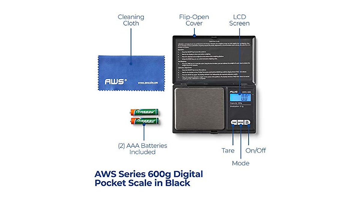 Portable AWS Digital Pocket Weight Scale - Precision 600g