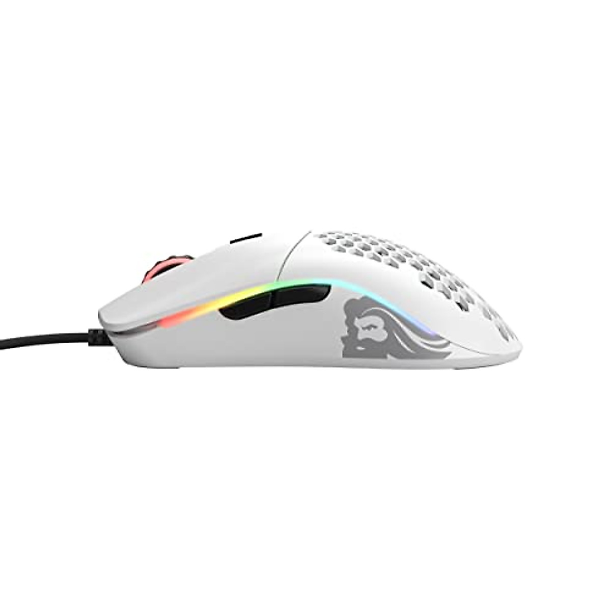 Glorious Gaming Mouse - Model O Minus 58 g Superlight Honeycomb Mouse, RGB Mouse - Matte White Mouse, USB Gaming Mouse