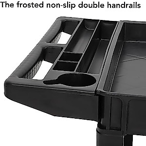 Service Cart 2-Shelf, Storage Handle, 500 lbs Capacity, for Warehouse/Garage/Cleaning/Manufacturing，45"X25"