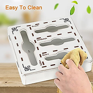 WGFKVAS Ziplock Bag Storage Organizer for Kitchen Drawer, Food Storage Bag Holders, Wood Kitchen Food Baggie Dispenser Box, Compatible with Gallon, Quart, Sandwich and Snack Variety Size Bag