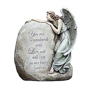 Napco Forever in Our Hearts Memorial Angel Garden Statue, 11"