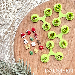 Mini Christmas Clay Cutters - Dacmern 12 Shapes Mini Christmas Polymer Clay Cutters, Small Winter Clay Earring Cutters for Christmas Clay Earrings Making (12Pcs Mini Studs Sets)