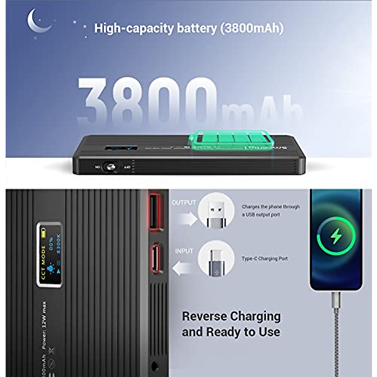 SmallRig Pix M160 RGB Video Light, 12W RGBWW LED Camera Light Panel, 360° Full Color Portable Light for Photography, 3800mh Battery, CRI 95+,TLCI 98, for Vlogging, Photo, Video, Aluminum Body – 3157