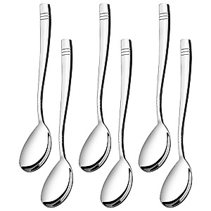 Obstnny 6 Pieces Stainless Steel Buffet Serving Spoons, Serving Spoons for Restaurant, Banquet, Party