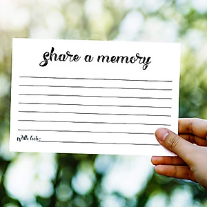 50 Share a Memory Cards, Going Away Party Decorations Funeral Guest Book for Celebration of Life Birthday Anniversary Memorial Funeral Graduation Bridal Shower Retirement, 4x6 Inch