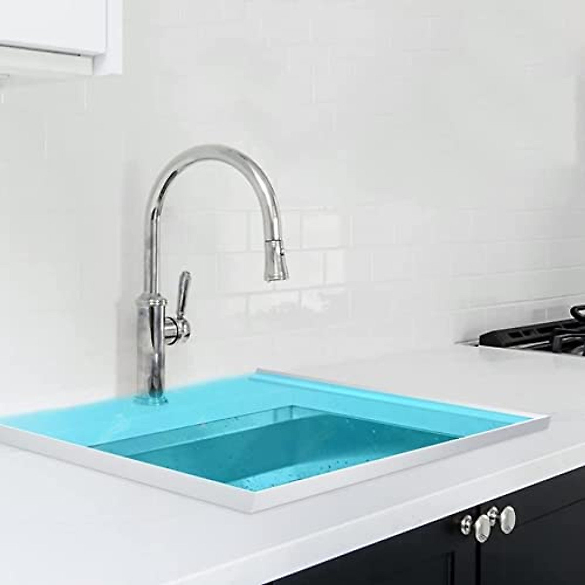 Shower Tray Sealing Strip Bathroom Collapsible Retaining Strip, Frameless Shower Threshold, Water Barrier for Bathtub, Bathroom and Kitchen, Keeps Water Inside Threshold