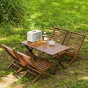 sxvbdway Outdoor Folding Chair Beach Folding Chair Foldable Moon Chair Ergonomic Bamboo Lightweight Camping Picnic Backpacking Hiking Beach Collapsible Chair Patio Dining Chairs Brown