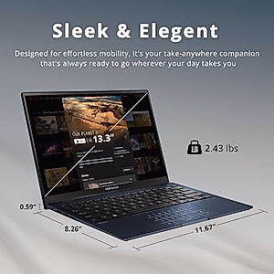 asus Zenbook S 13 Flip 2-in-1 Laptop, 13.3'' 2.8K Touchscreen, Intel Core i7-1260P, 16GB LPDDR5, 1TB SSD, Intel Iris Xe Graphics, Backlit Keyboard, FHD Camera, WiFi 6E, Win 11, Blue, 32GB USB Card