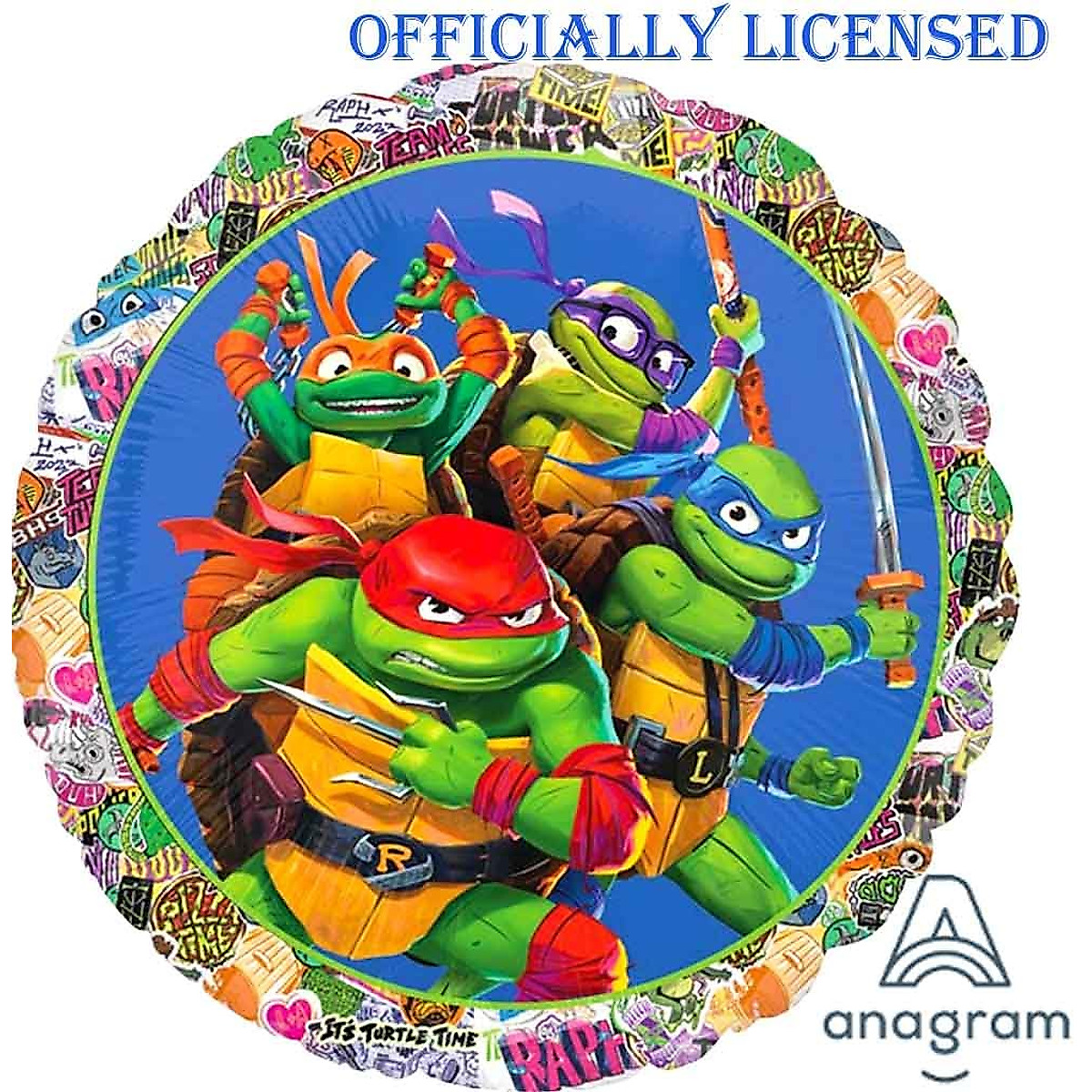 Anagram Licensed Birthday Balloons, Large TMNT Teenage Mutant Ninja Mayhem Turtles Theme Collection, Party Accessory, Multicolor, 8th Birthday
