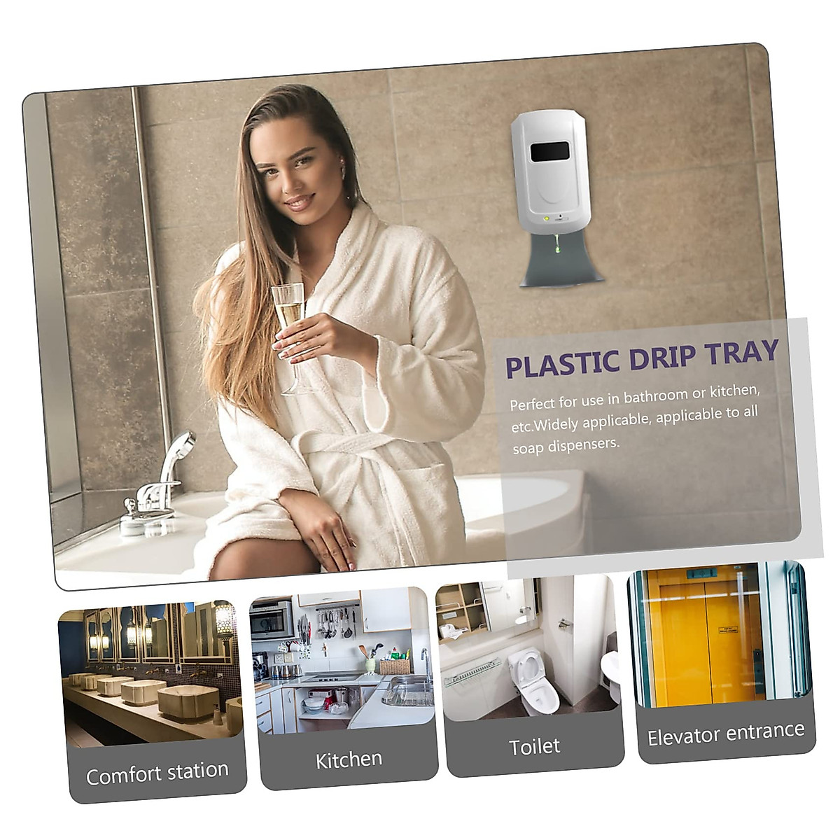 Zerodeko 1pc Water Tray Leakproof Plastic Soap Dish