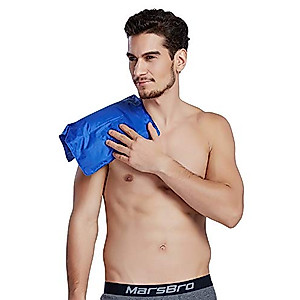 Koo-Care Large Flexible Gel Ice Pack & Wrap with Straps for Hot Cold Therapy - Pain Relief for Shoulder Rotator Cuff, Back, Hip, Knee Replacement Surgery, Shin Splint Injuries Reusable - 11" x 14"
