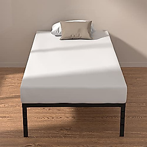 Meberam 14 Inch Twin XL Size Metal Platform Bed Frame Heavy Duty Mattress Foundation Support No Box Spring Need, Black