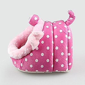 ABLAZE ZAI Small Animals Warm House Guinea Pigs Rabbit Hedgehog Dutch Rat Sleeping Cave Bed (L, Pink)