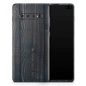 DesignSkinz Vertical Blackwashed Woodgrain Protective Vinyl Decal Wrap Skin Cover Compatible with The Samsung Galaxy S20 (Screen Trim & Back Glass Skin)