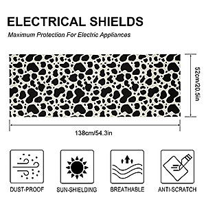 Cow Print Texture Pattern Washing Machine Dryer Top Cover Refrigerator Fridge Dust-Proof Cover with Storage Pockets Bags Sunscreen Cover Kitchen Christmas Decor