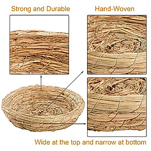 Yesland Woven Bed Mat for Rabbits - Set of 12 - Grass Mat Bunny Bedding Nest with Small Animals Play Balls Rolling Chew Toys for Guinea Pig Chinchilla Squirrel Hamster Cat Dog and Small Animal