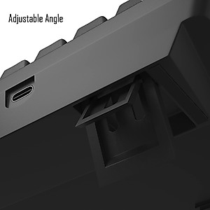 MageGee MK-Mini 60% Mechanical Gaming Keyboard, 61 Keys TKL Compact Gaming Keyboard with Blue Switches, Portable Blue LED Backlit USB Type-C Wired Office Keyboard for PC Laptop Computer, Black